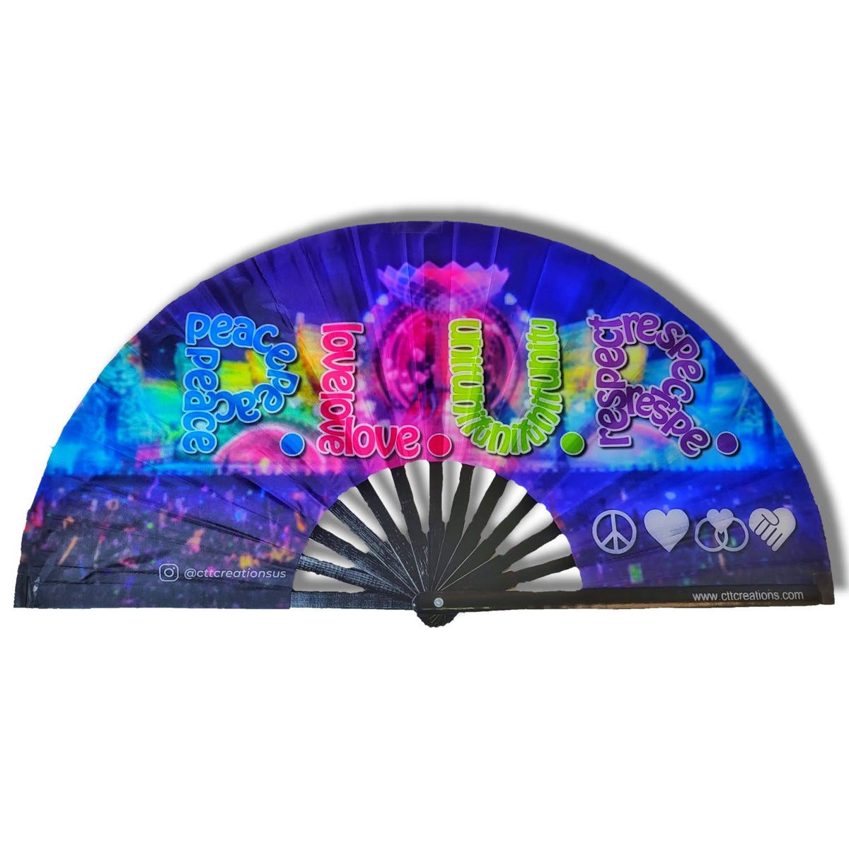 PLUR (Peace Love Unity Respect) - Rave Hand Fan – CTT CREATIONS US